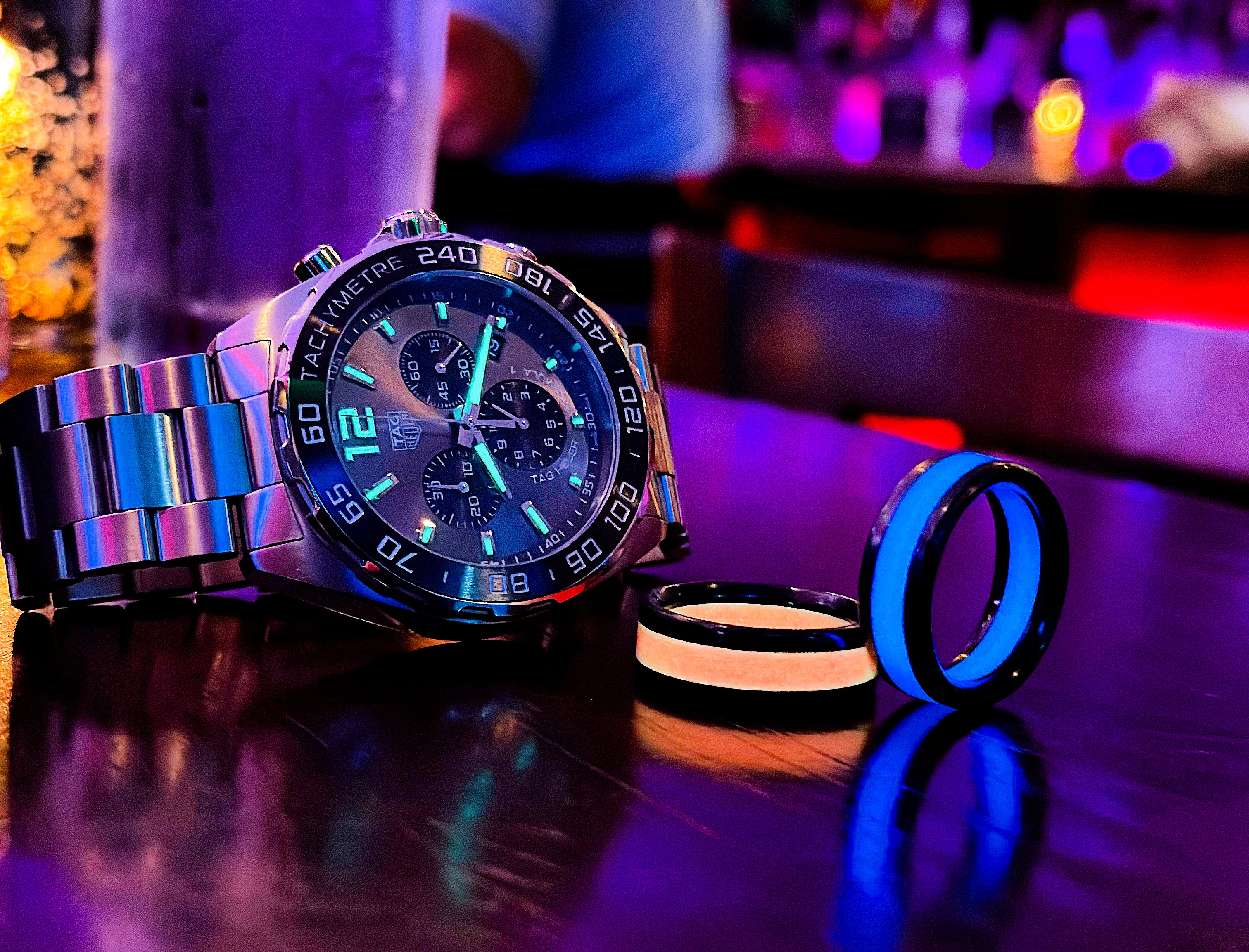 Carbon Fiber Glow Rings | Light Up Your Style with a Modern Glow ...